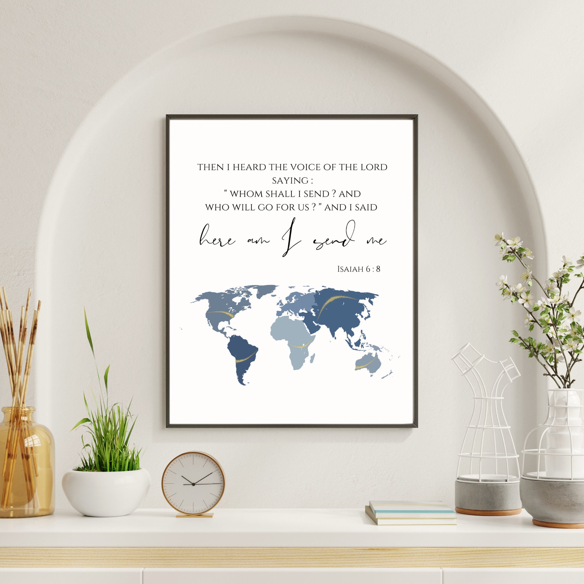 Acts 1:8 World Map Scripture Art Prints - Set of 3 (digital Download ...