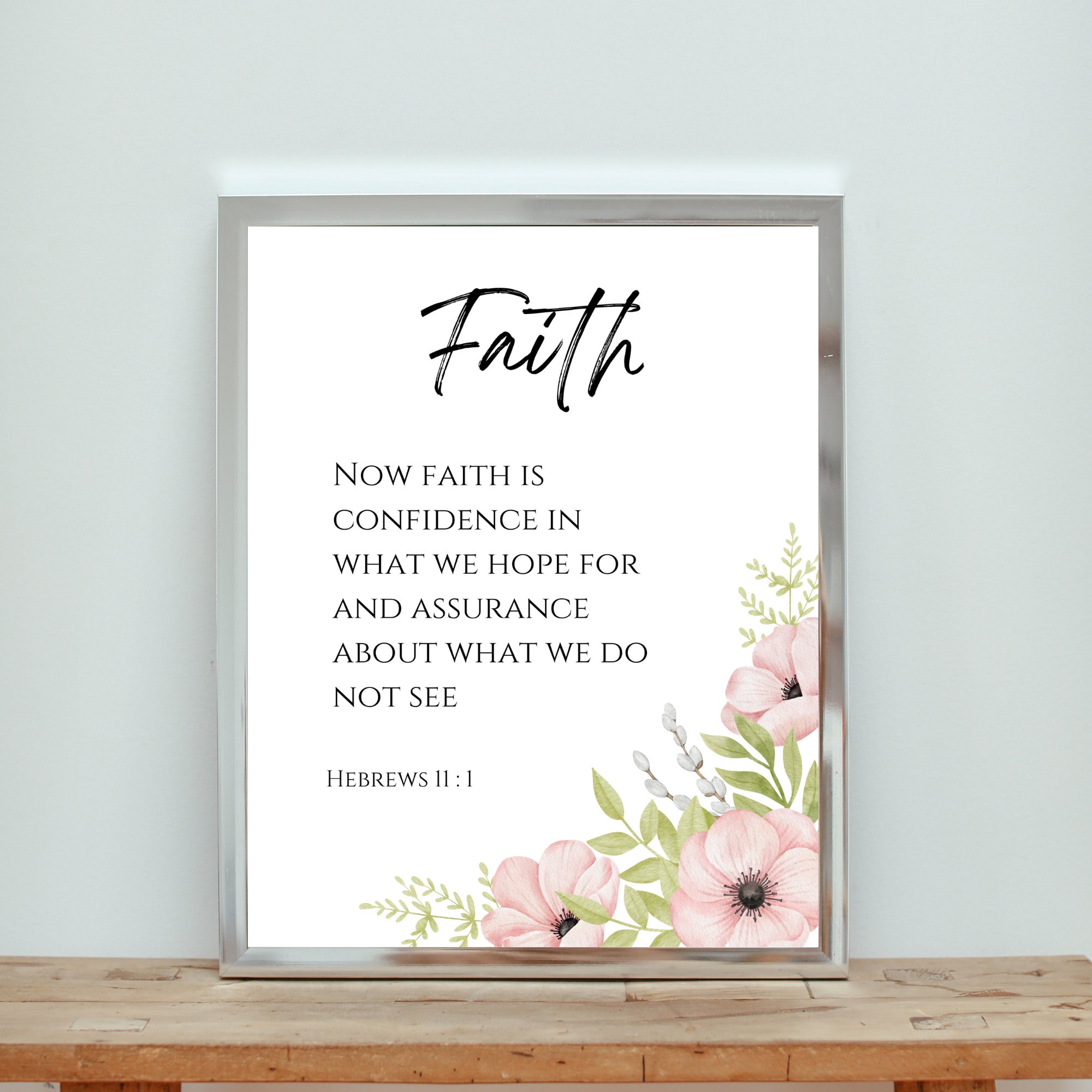 HEBREWS 11:1 Faith Bible Verse Scripture Prints Christian Wall Decor ...