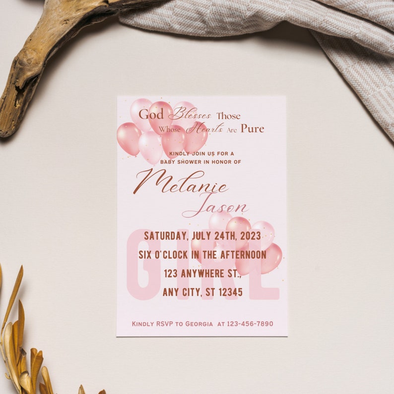 God Blesses Those Whose Hearts Are Pure Christian Baby Shower ...