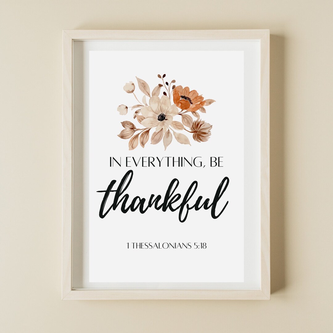 Fall Christian Wall Art Thanksgiving Bible Verse Print Christian Poster ...