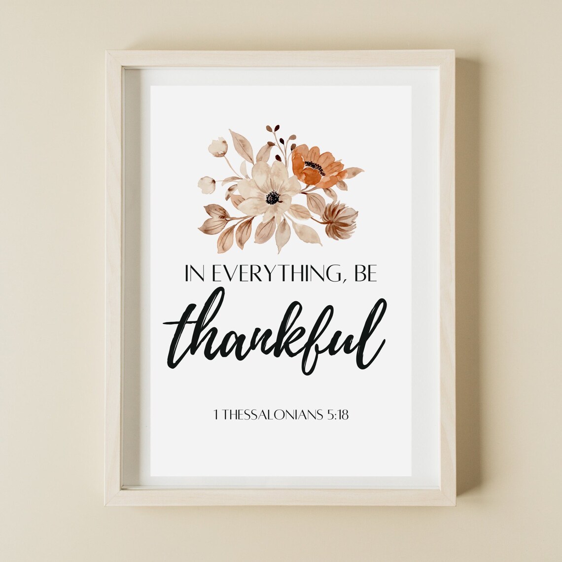 Fall Christian Wall Art Thanksgiving Bible Verse Print Christian Poster ...