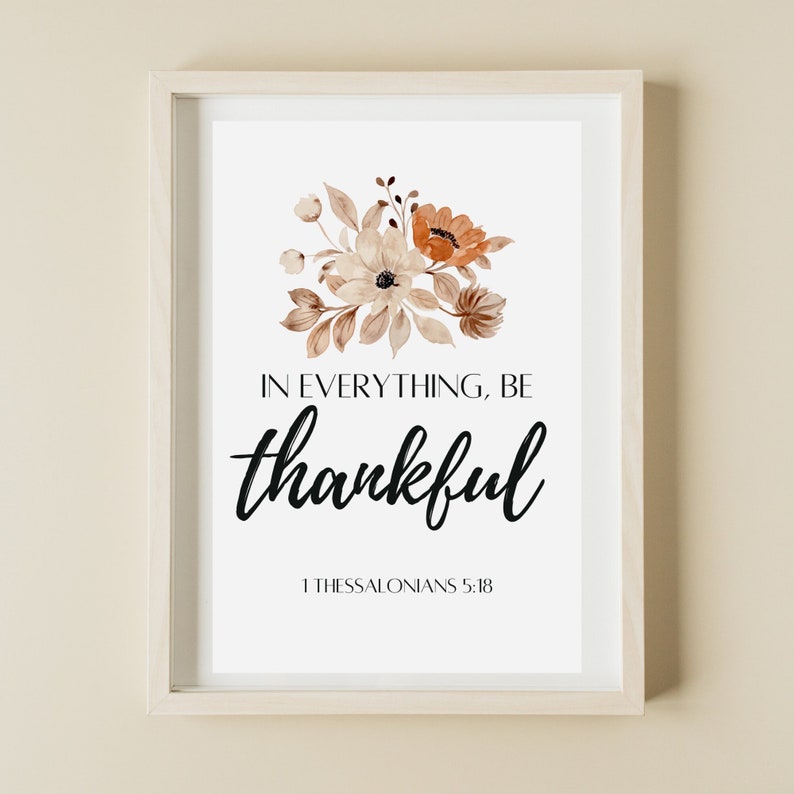 Fall Christian Wall Art Thanksgiving Bible Verse Print Christian Poster ...