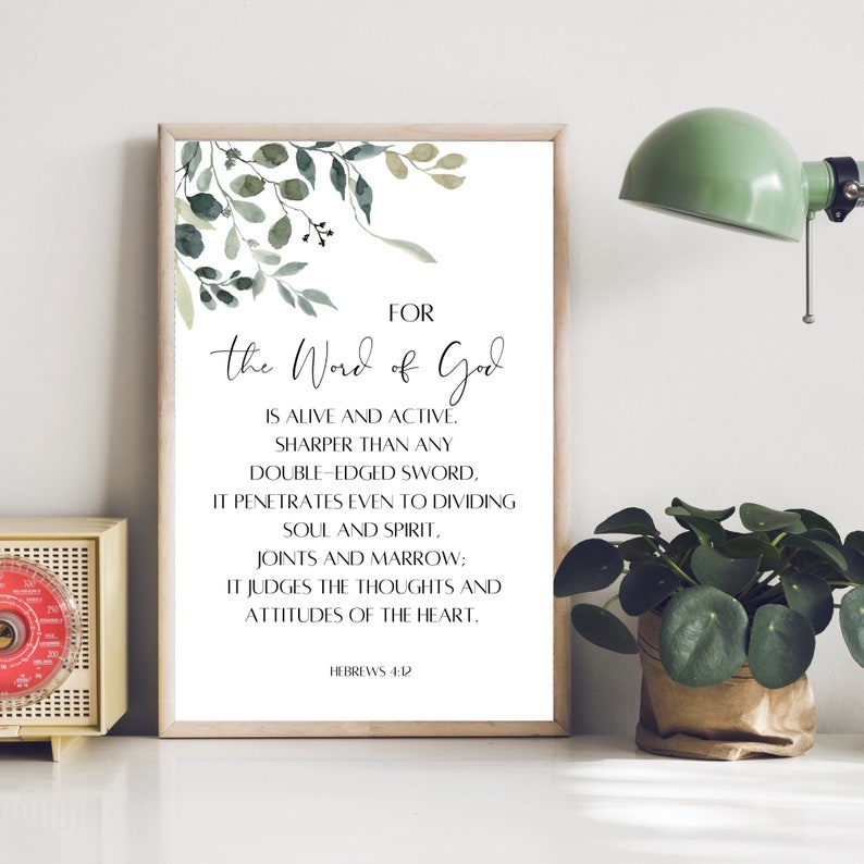 Hebrews 4:12 Bible Verse Printable Wall Art (digital Download) - Etsy