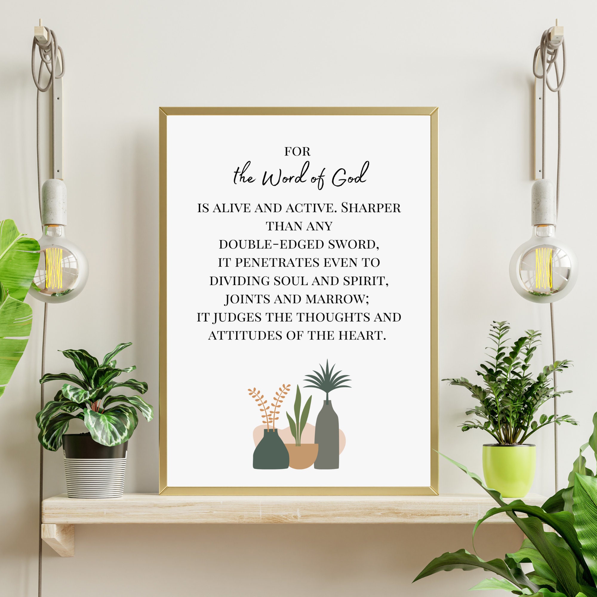 Hebrews 4:12 the Word of God Bible Verse Printable Wall Art Minimalist ...