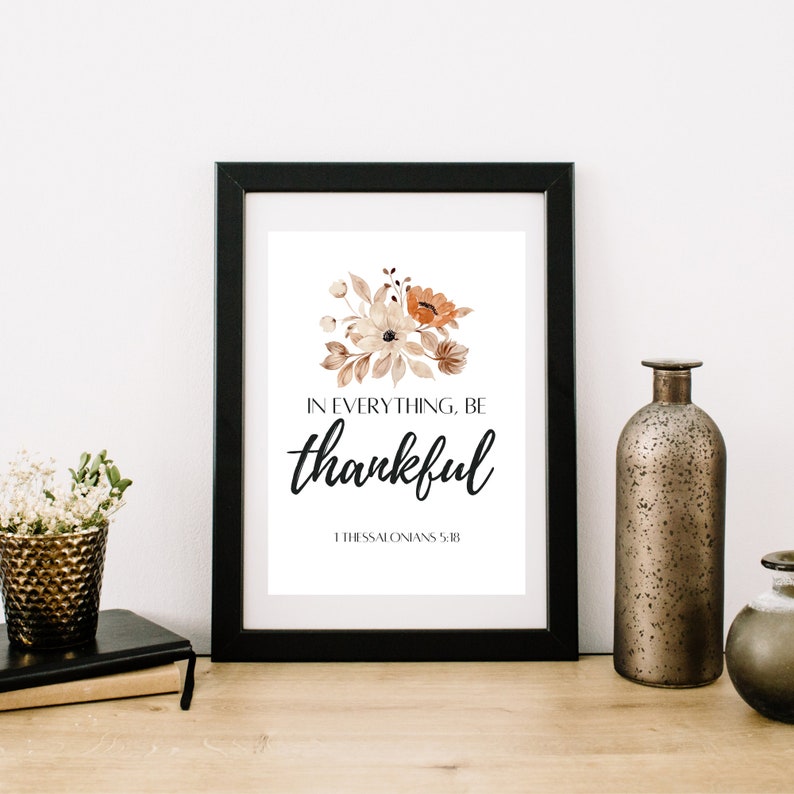 Fall Christian Wall Art Thanksgiving Bible Verse Print Christian Poster ...