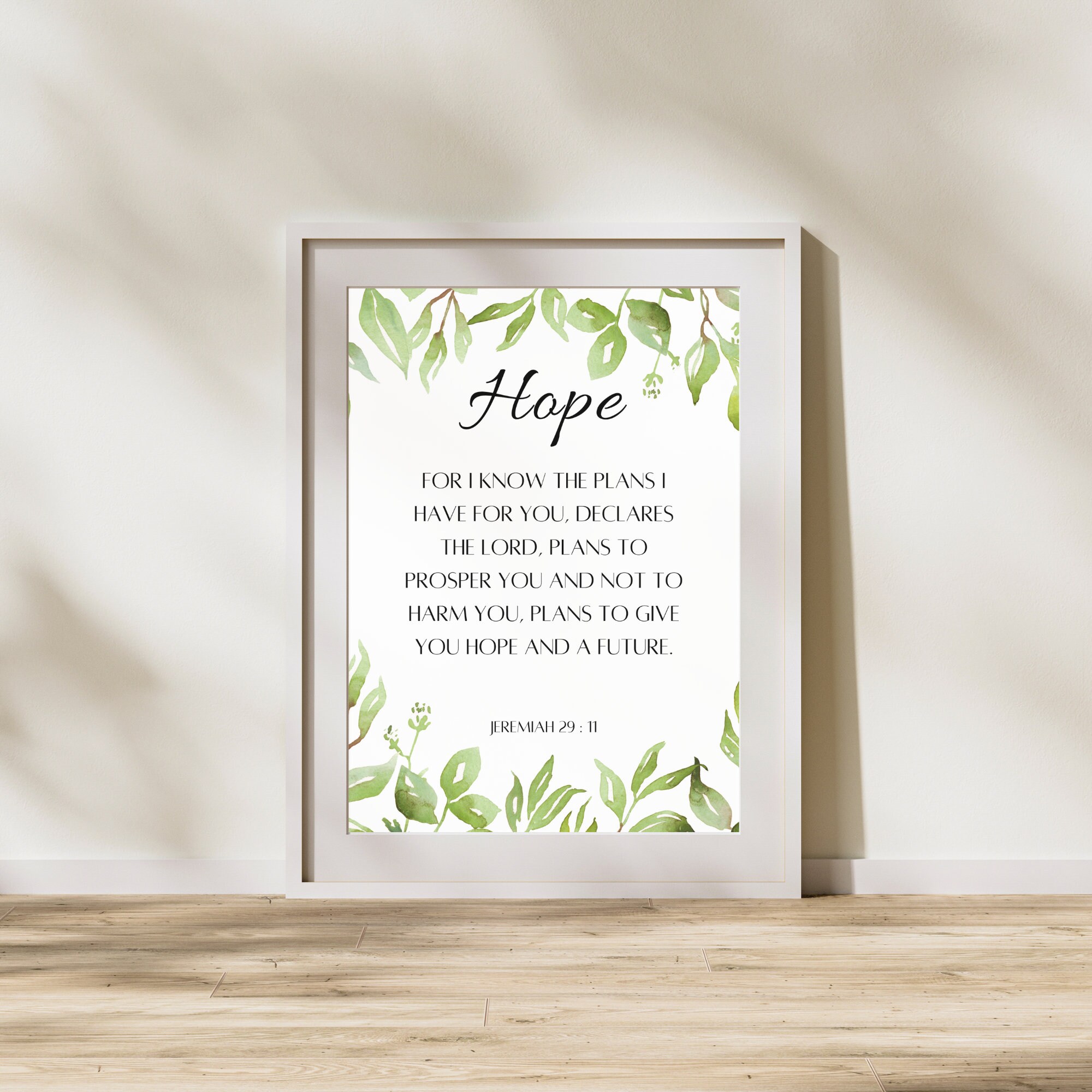 JEREMIAH 29: 11 for I Know the Plans I Have for You Hope Bible Verse ...