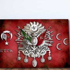 Ottoman Symbol, Gokturk Alphabet Turk Word, 3 Crescents and Wolf Symbol ...