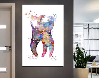 Abstract Molar Tooth Art, Dental Clinic Canvas Wall Art, Dentist ...