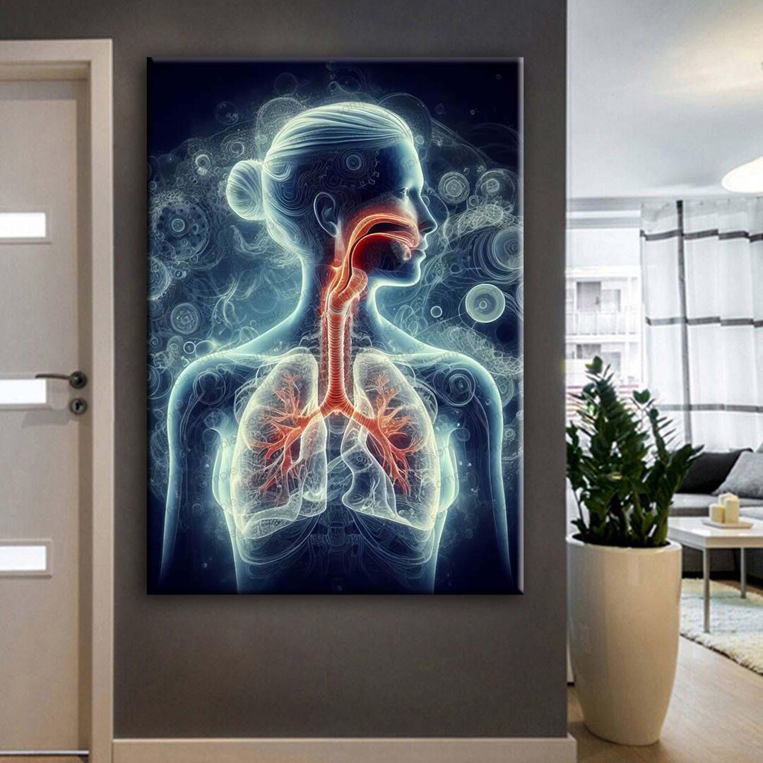Human Breath System Lungs Breathing Throat Doctor Office Canvas ...
