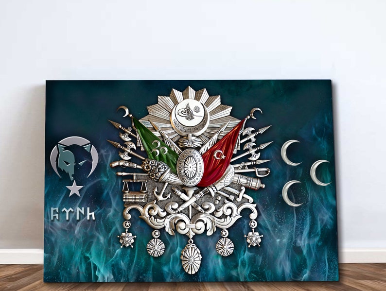 Ottoman Symbol Gokturk Alphabet Turk Word 3 Crescents and - Etsy