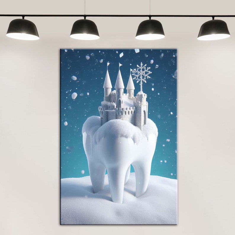 Castle on Tooth Special Design Canvas Art, Childish Abstract Tooth ...