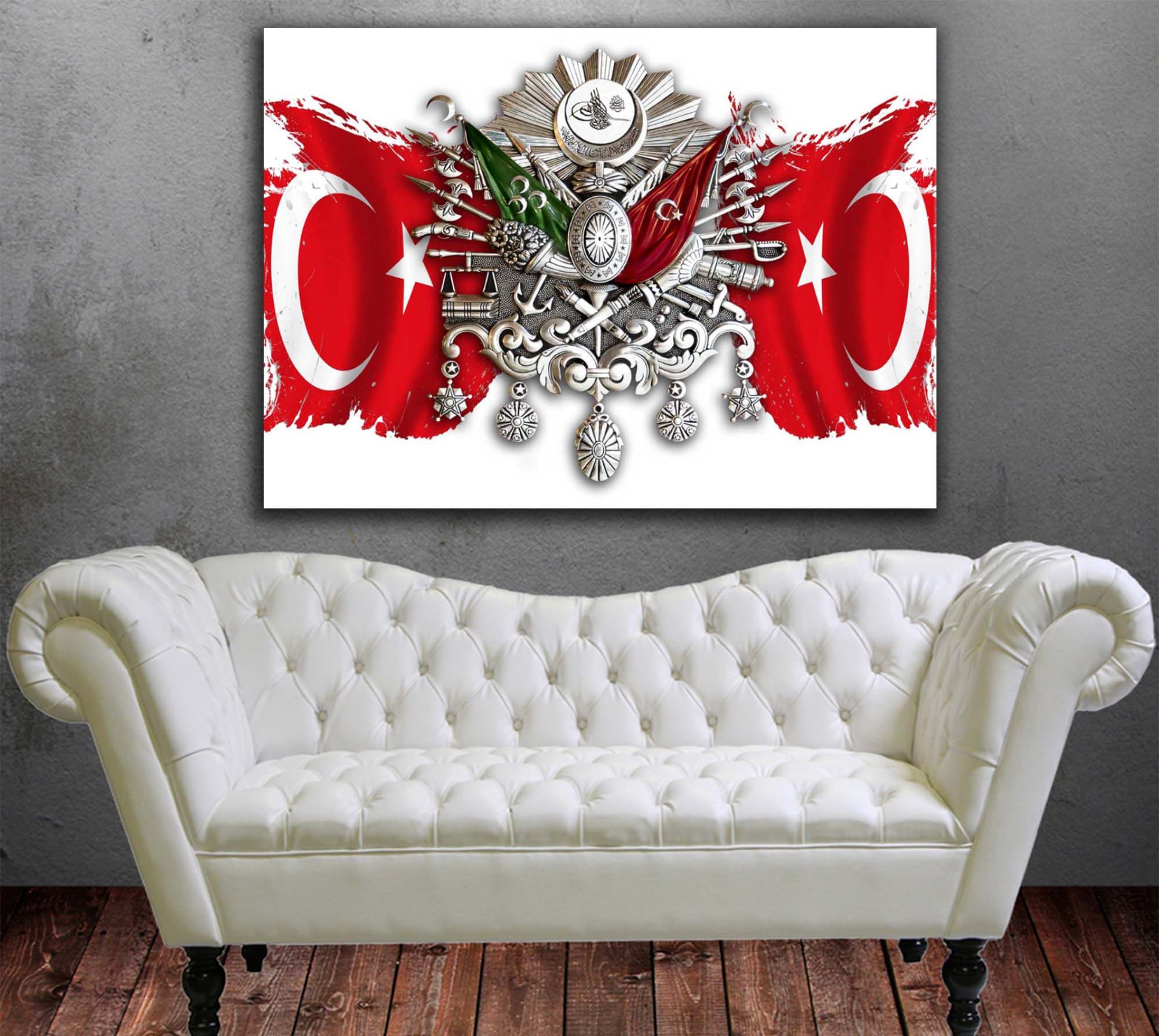Turkish Ottoman Coat of Arms Wall Art Turkish Flag Ottomans - Etsy