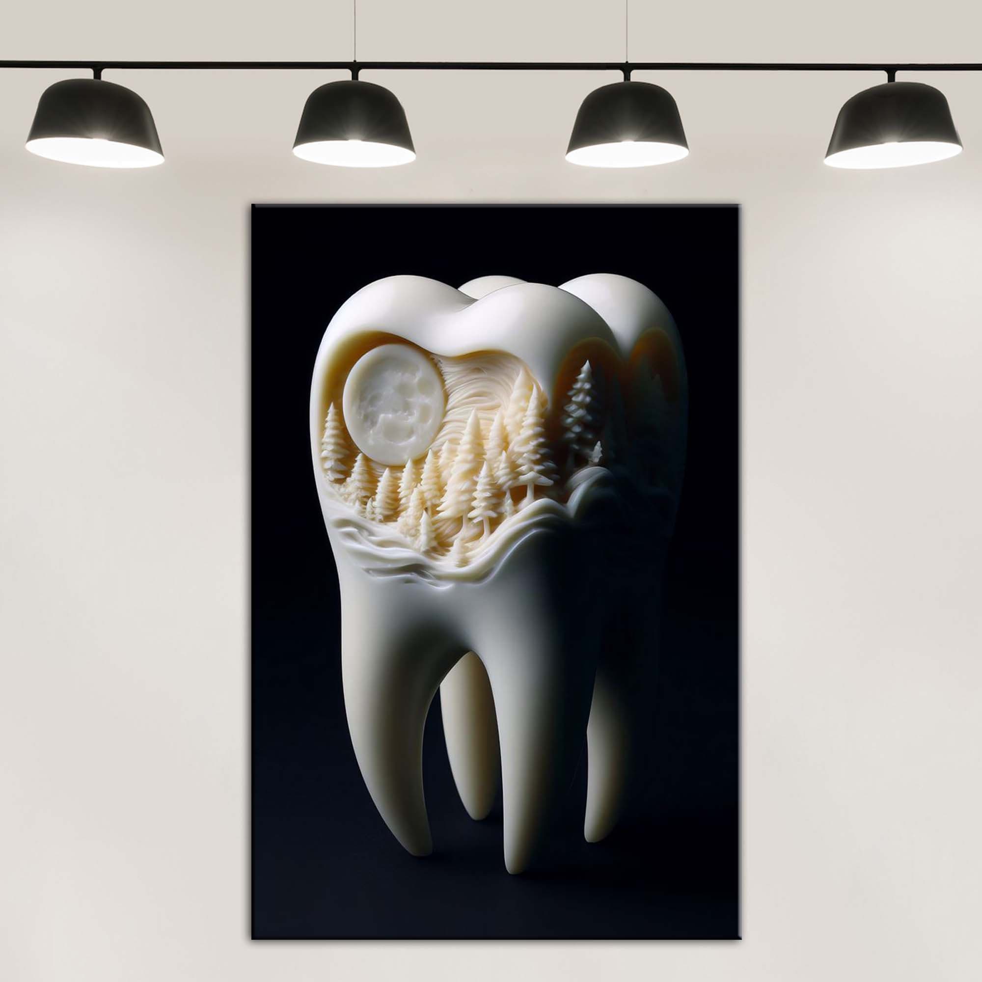 Abstarct Nature Moon Detailed Tooth Dentist Canvas WALL Art, Dental ...