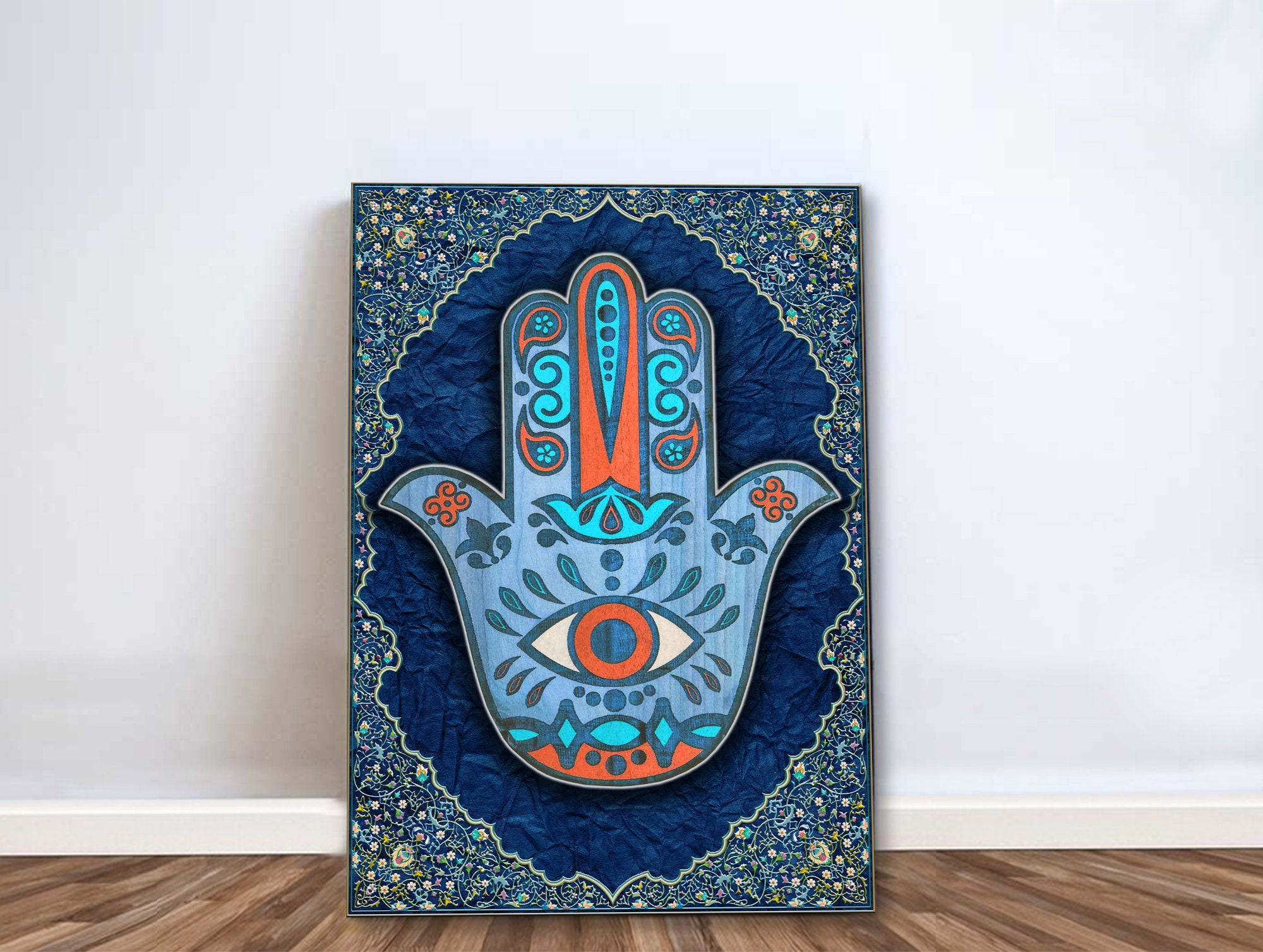 Main de Hamsa, Main de Fatima, Hamsa juive, Bouddha Hamse Canvas Wall Art - Etsy France