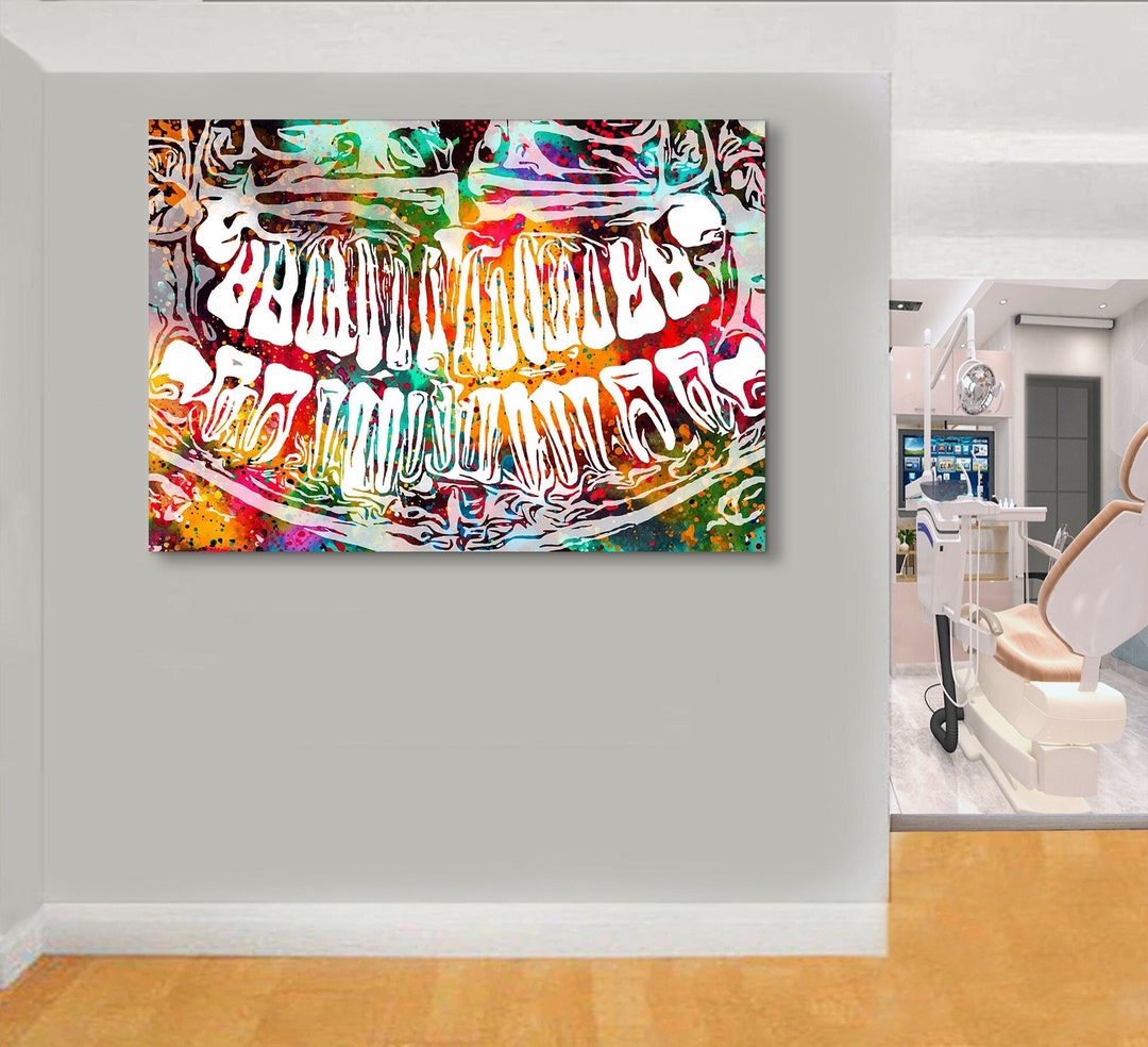 Abstract Dentist Art, Teeth, Tooth, Dentistry, Dental Art Canvas Wall ...