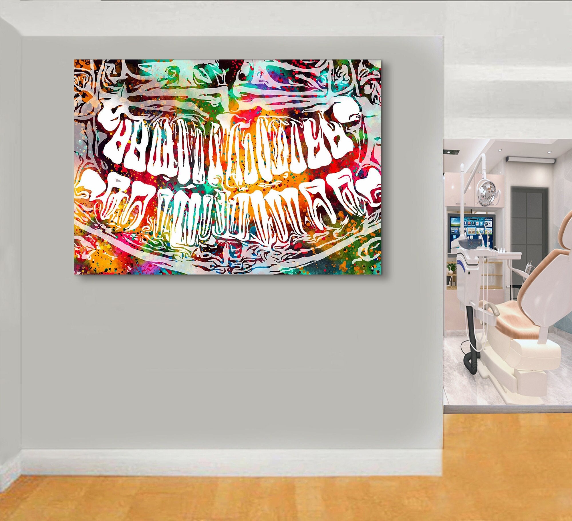 Abstract Dentist Art, Teeth, Tooth, Dentistry, Dental Art Canvas Wall ...