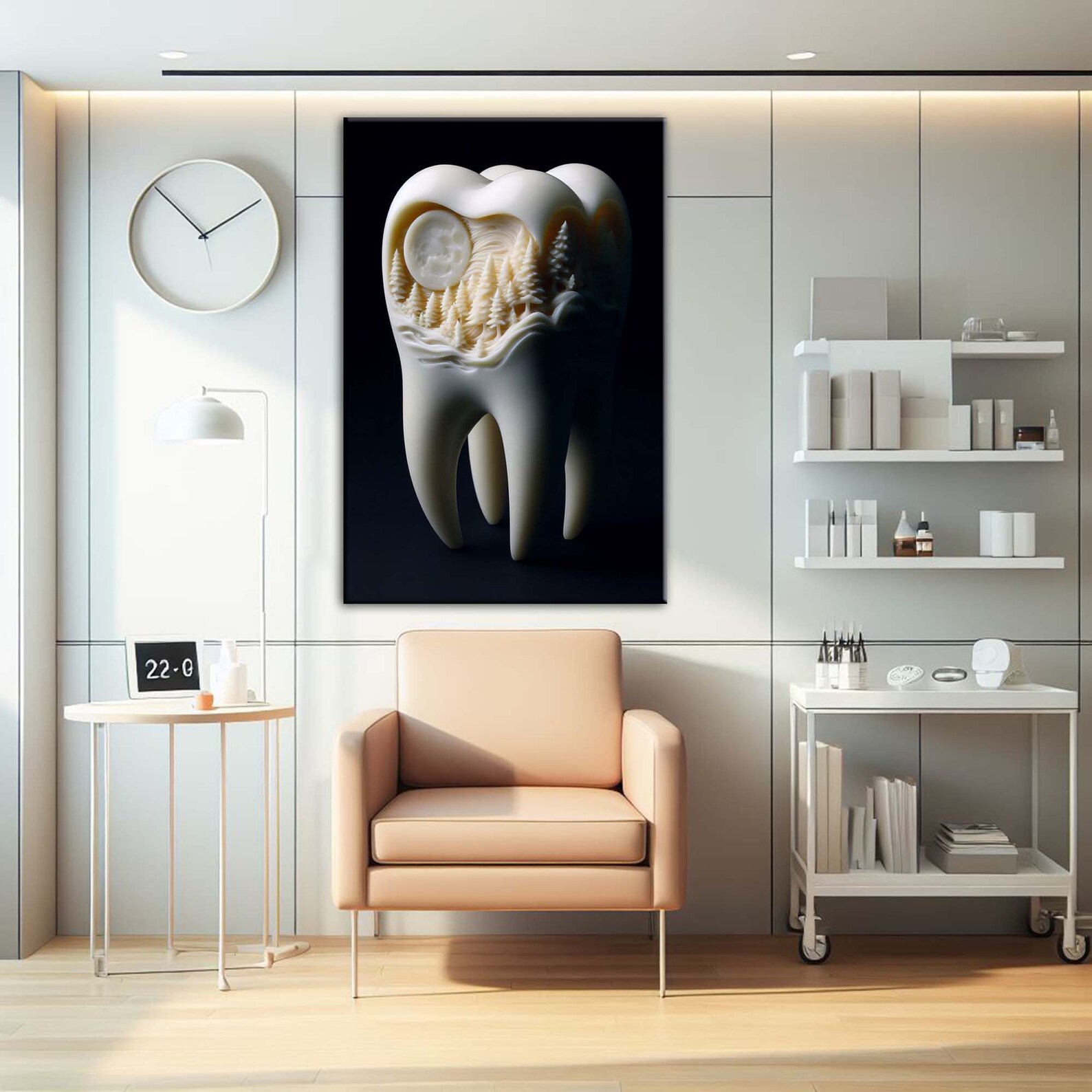 Abstarct Nature Moon Detailed Tooth Dentist Canvas WALL Art, Dental ...