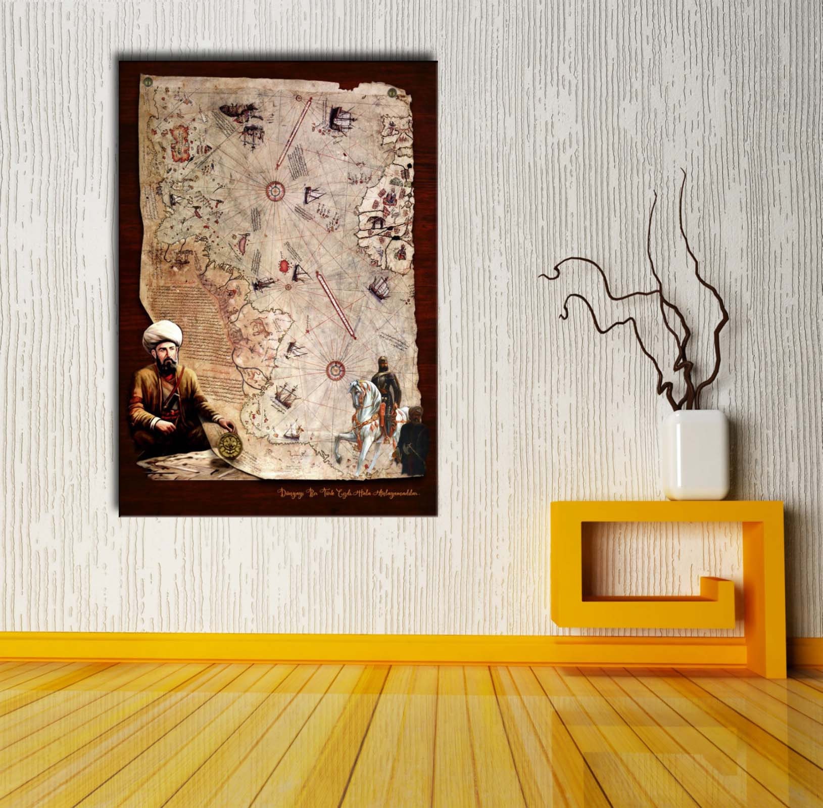 First Map Art,piri Reis Picture Detailed Piri Reis Map Canvas Wall Art ...