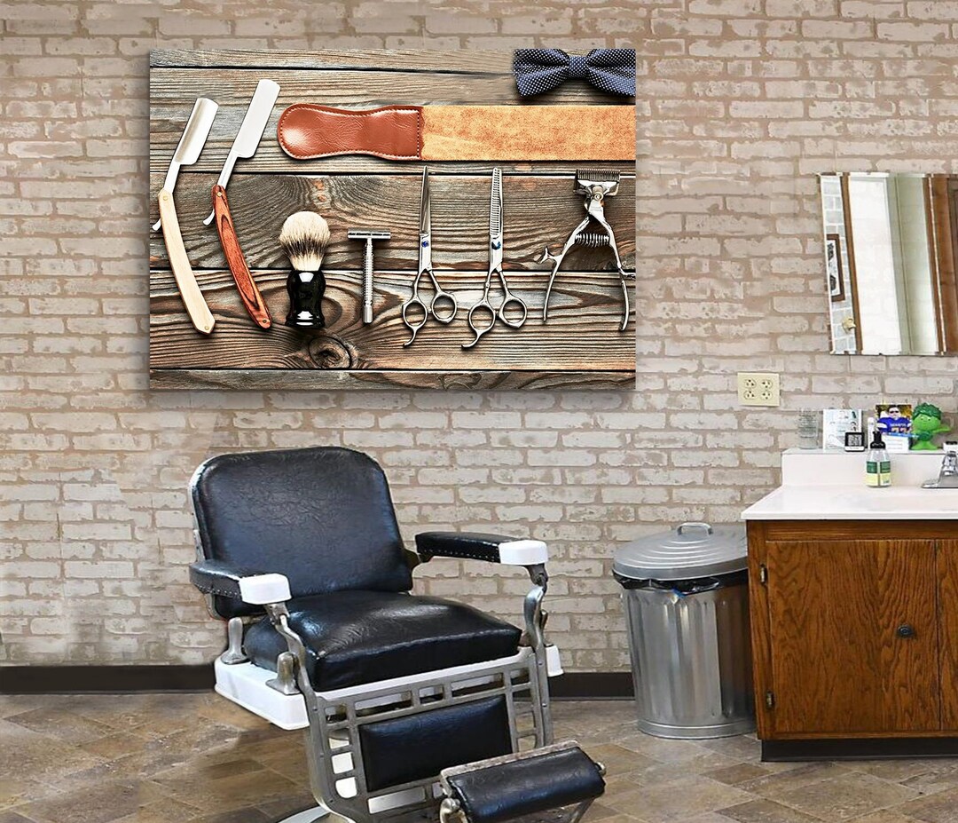 Vintage Barber Shop Tools, Old Barber Tools, Retro Barbershop Canvas ...
