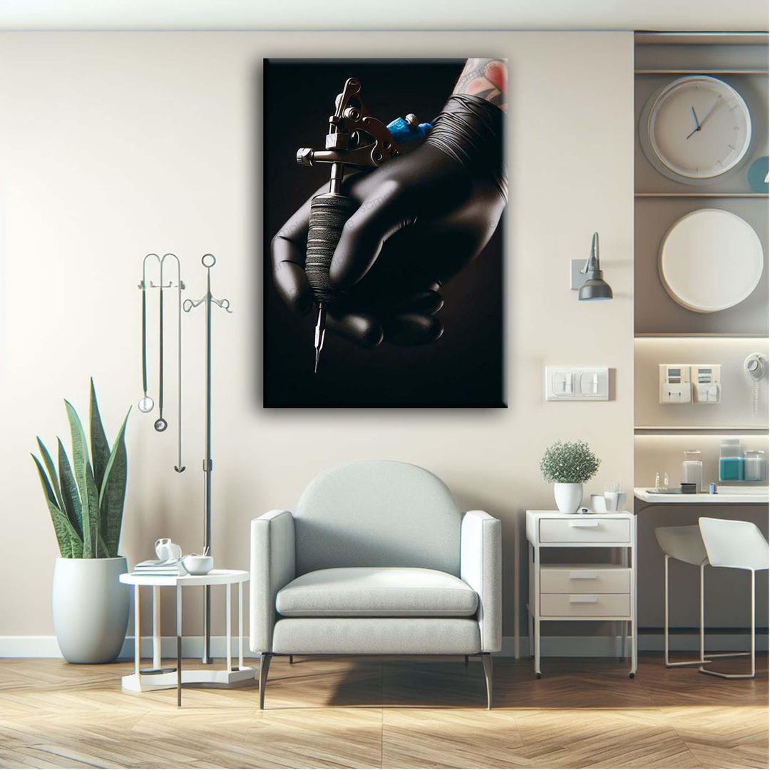 Ink and Art Fusion: Tattoo Studio Wall Decor With Custom Canvas Designs ...