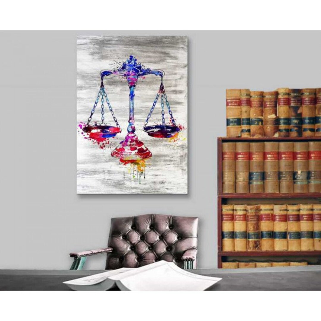 Abstract Scales of Justice Canvas Wall Art, Lawyer Office, Justice Lady ...