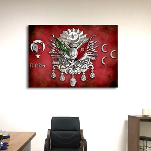 Ottoman Symbol, Gokturk Alphabet Turk Word, 3 Crescents and Wolf Symbol ...