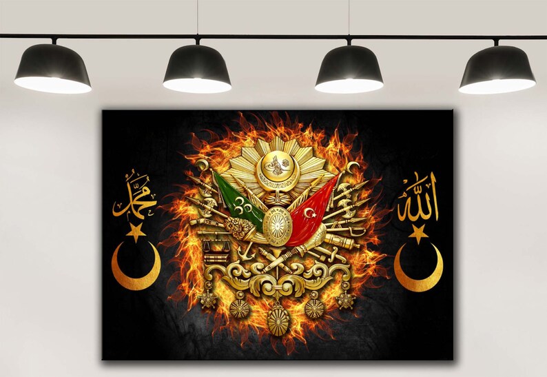 Ottoman Coat of Arms, Kayı, Allah, Muhammed , Ottomans, Turks Wall Art ...