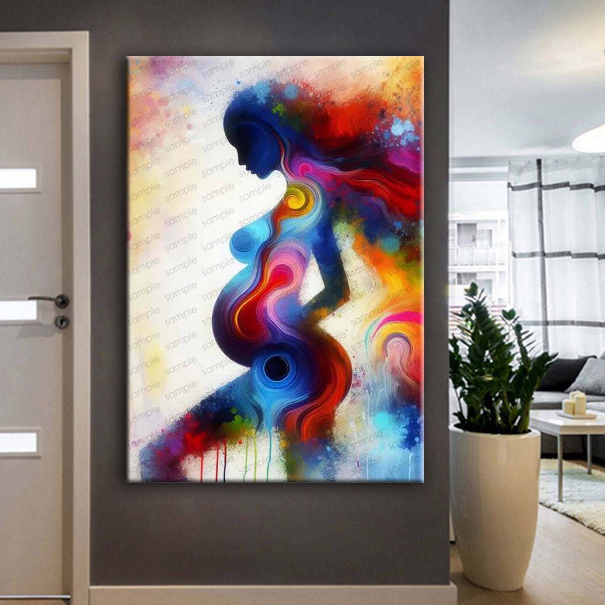 Pregnant Mom Design Doctor and Hospital Decor Canvas Wall Art, Doctor ...