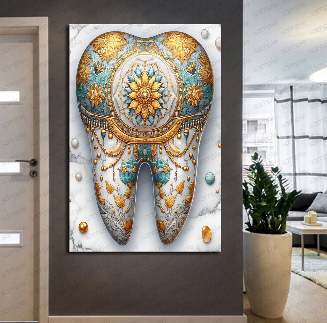 Traditional Tile Design Special Abstract Dental Canvas Wall Art ...