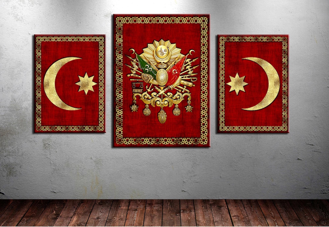 Ottoman Coat of Arms Red and Green, Ottomans, Turks Wall Art ...