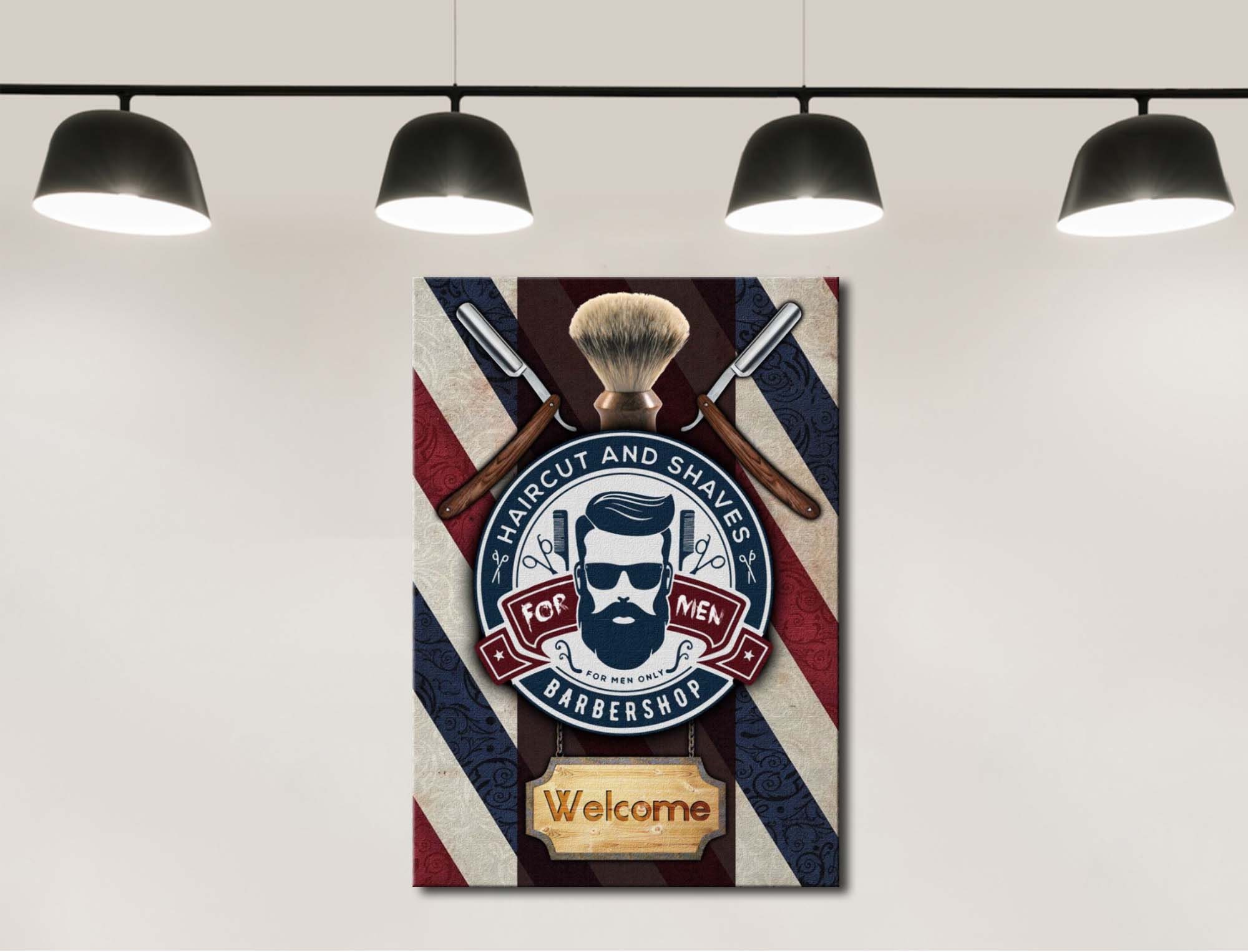 Retro Barber Barbershop Decoration Barbershop Canvas Wall - Etsy