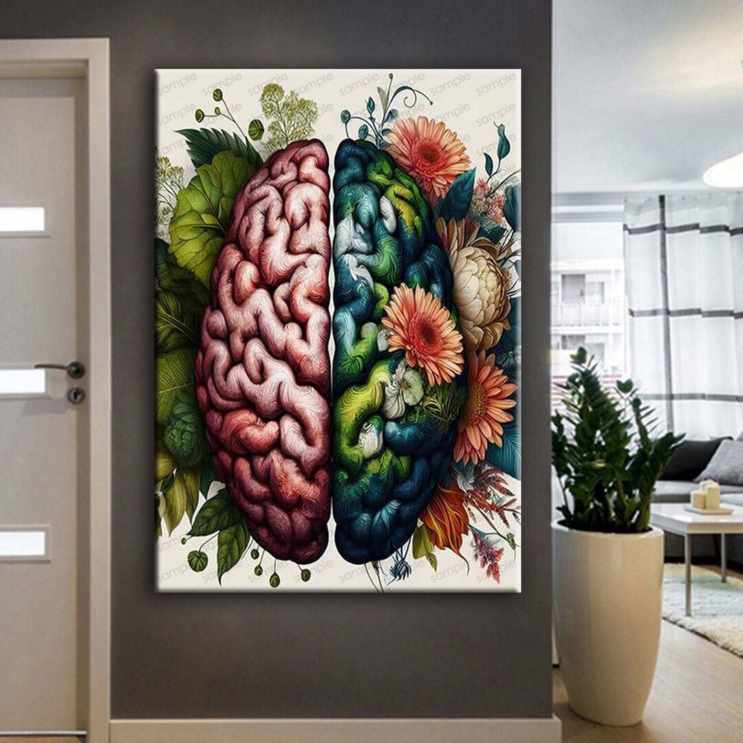 Special Design Two Side Human Brain Doctor and Hospital Canvas Wall Art ...