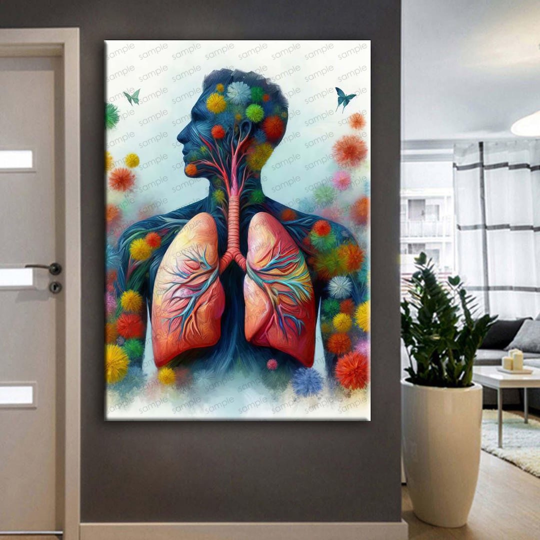 Système respiratoire humain, décoration de papillons et de bronches ...