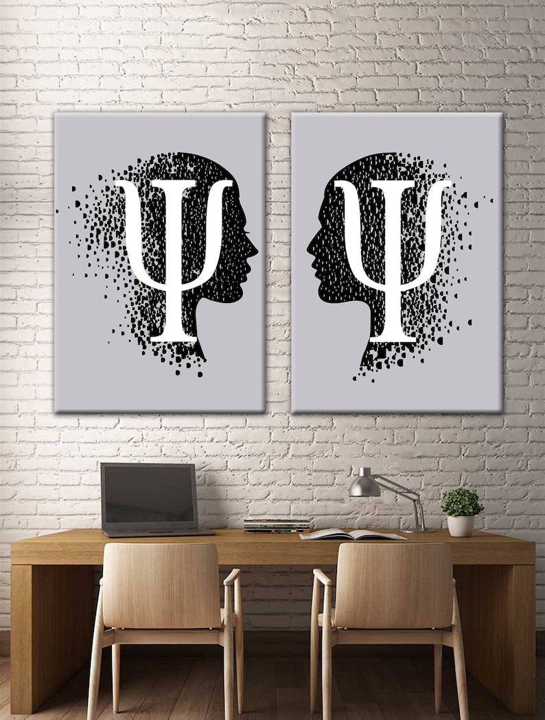 Abstract Art Psychology Symbol Psychiatry Canvas Wall Art - Etsy
