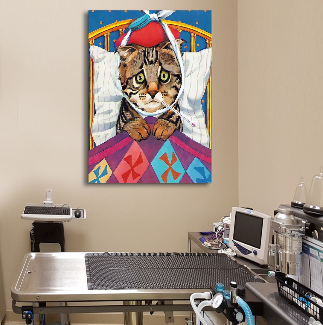 Sick Kitty, Sick Kitten, Sick Cat in the Bed, Veterinarian, Vet Clinic ...