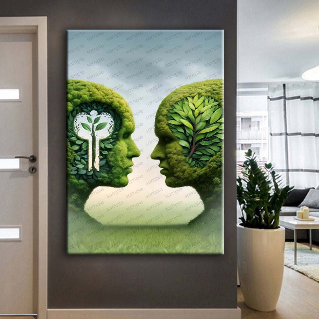 Psychology Plant Design Talking Decor Canvas Wall Art, Psychotherapy ...