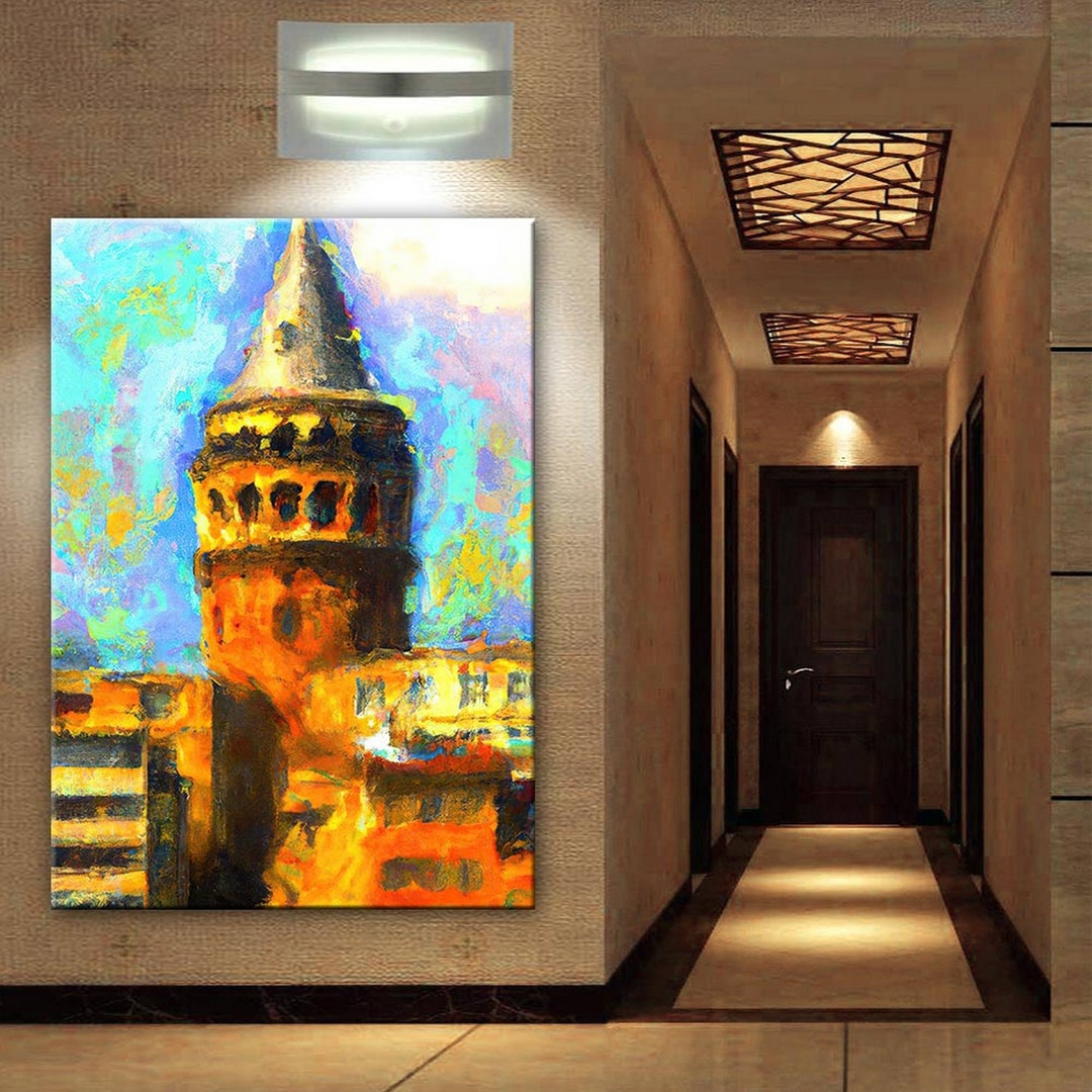 Galata Tower Painting Canvas Wall Art,istanbul Galata Tower Decorative ...