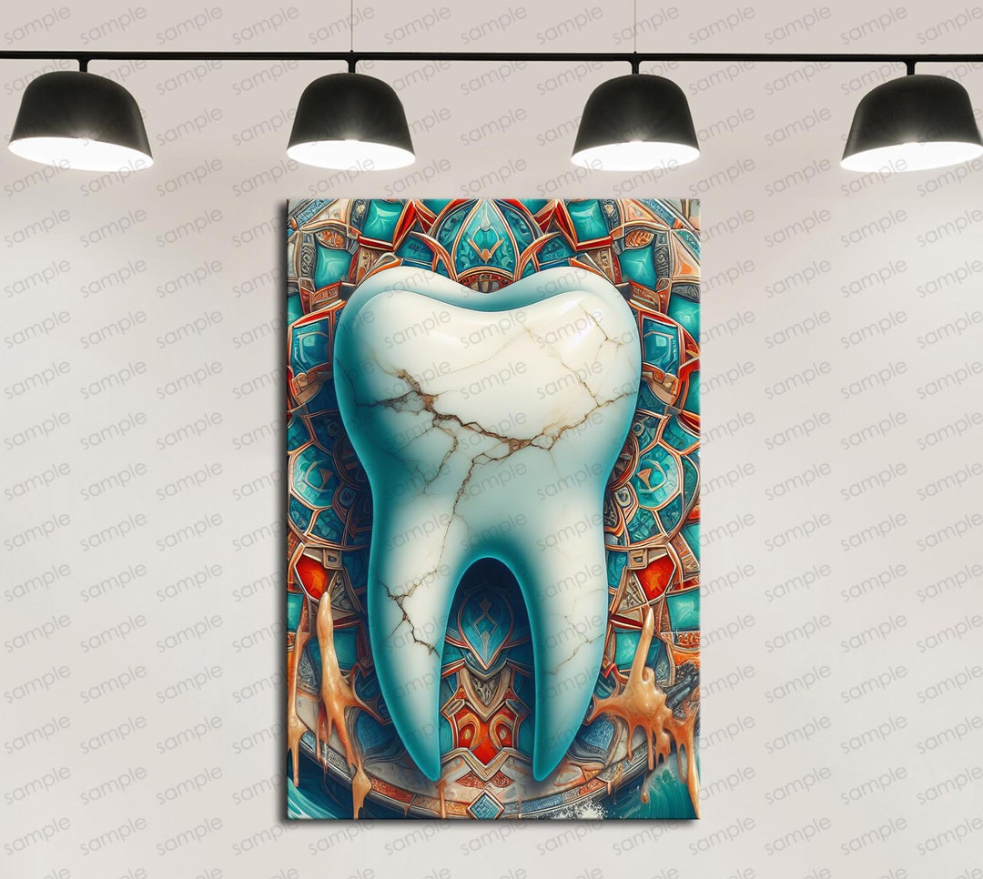Ceramic Detailed Design Special Abstract Molar Dental Canvas Wall Art ...