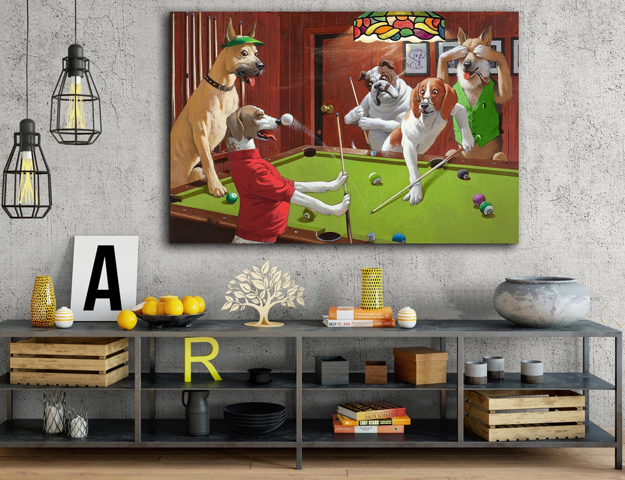 Dogs Playing Pool, Funny Dogs, Billiard Dogs, Billiard Playing Smoking ...