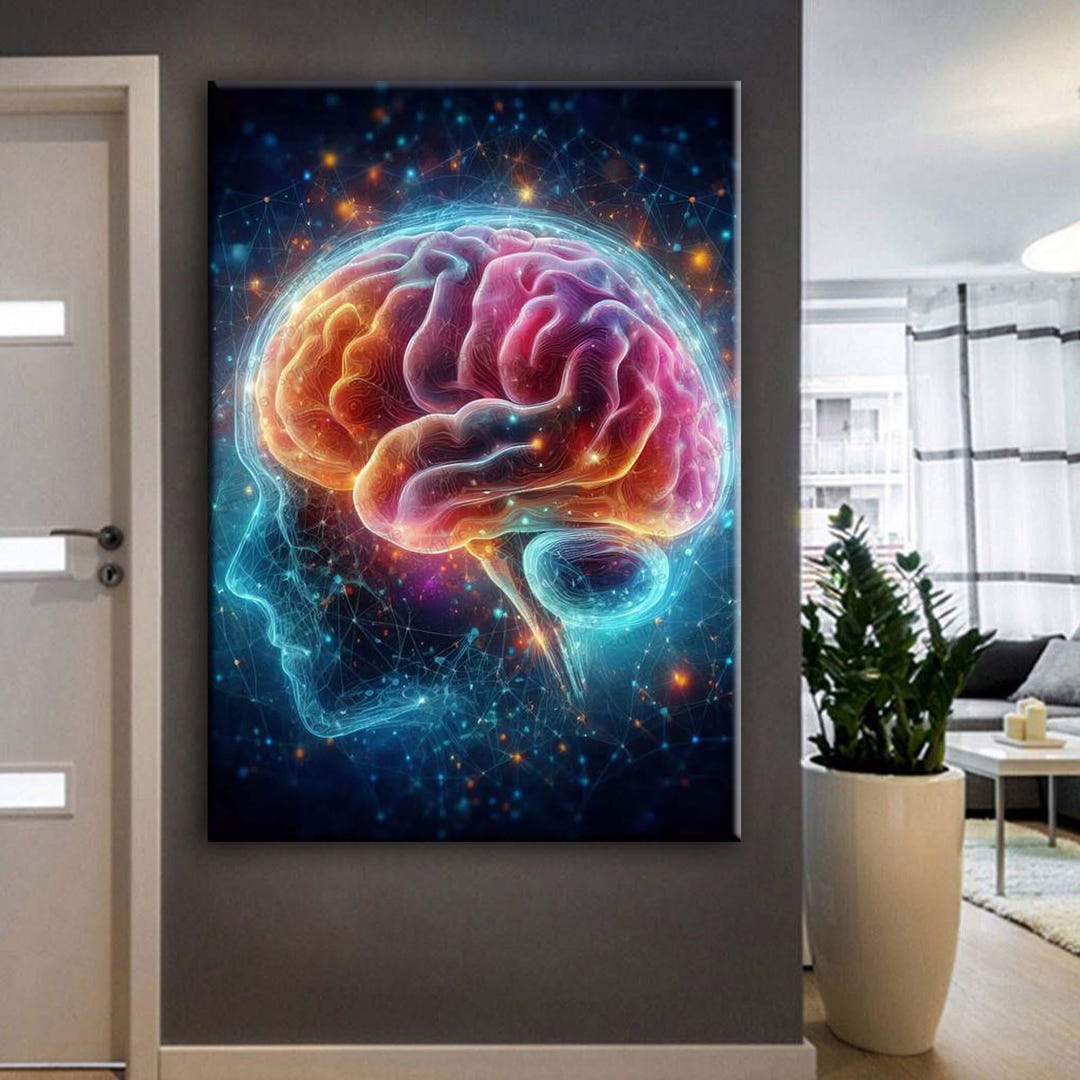 Human Anatomy Brain and Neuron Scientific Canvas Wall Art, Doctor ...