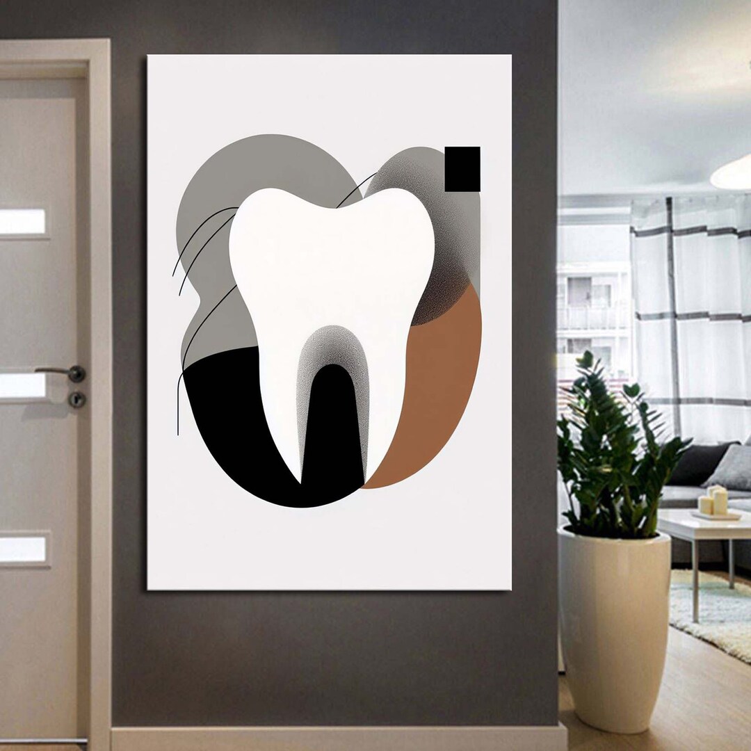 Tooth Art for Dental Office Canvas Art, Abstract Tooth Dentist Art ...