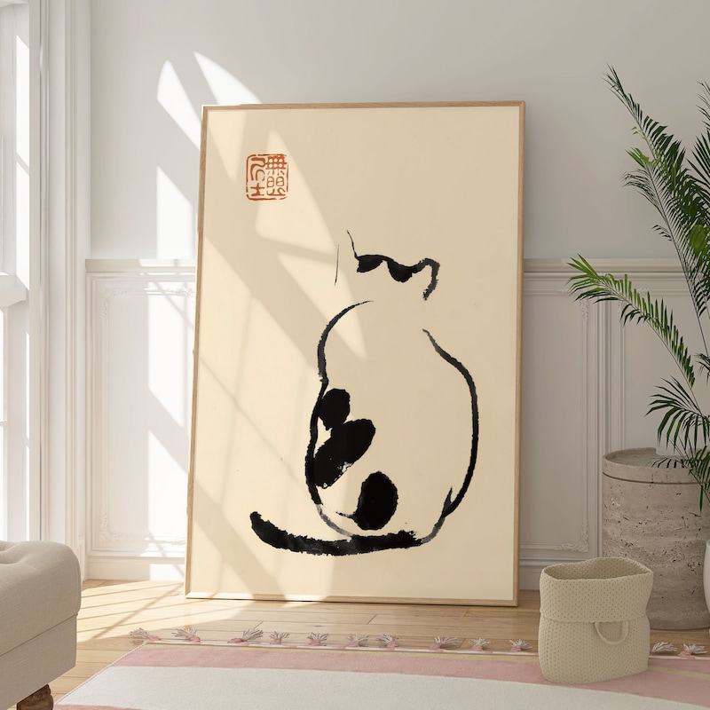 Vintage Cat Print - Etsy