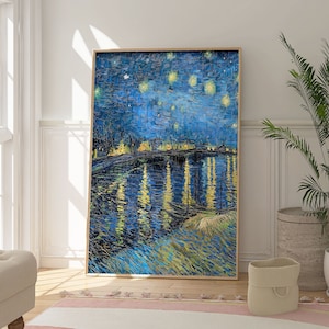 Van Gogh Starry Night Over the Rhone Print, Impressionism Art Poster ...