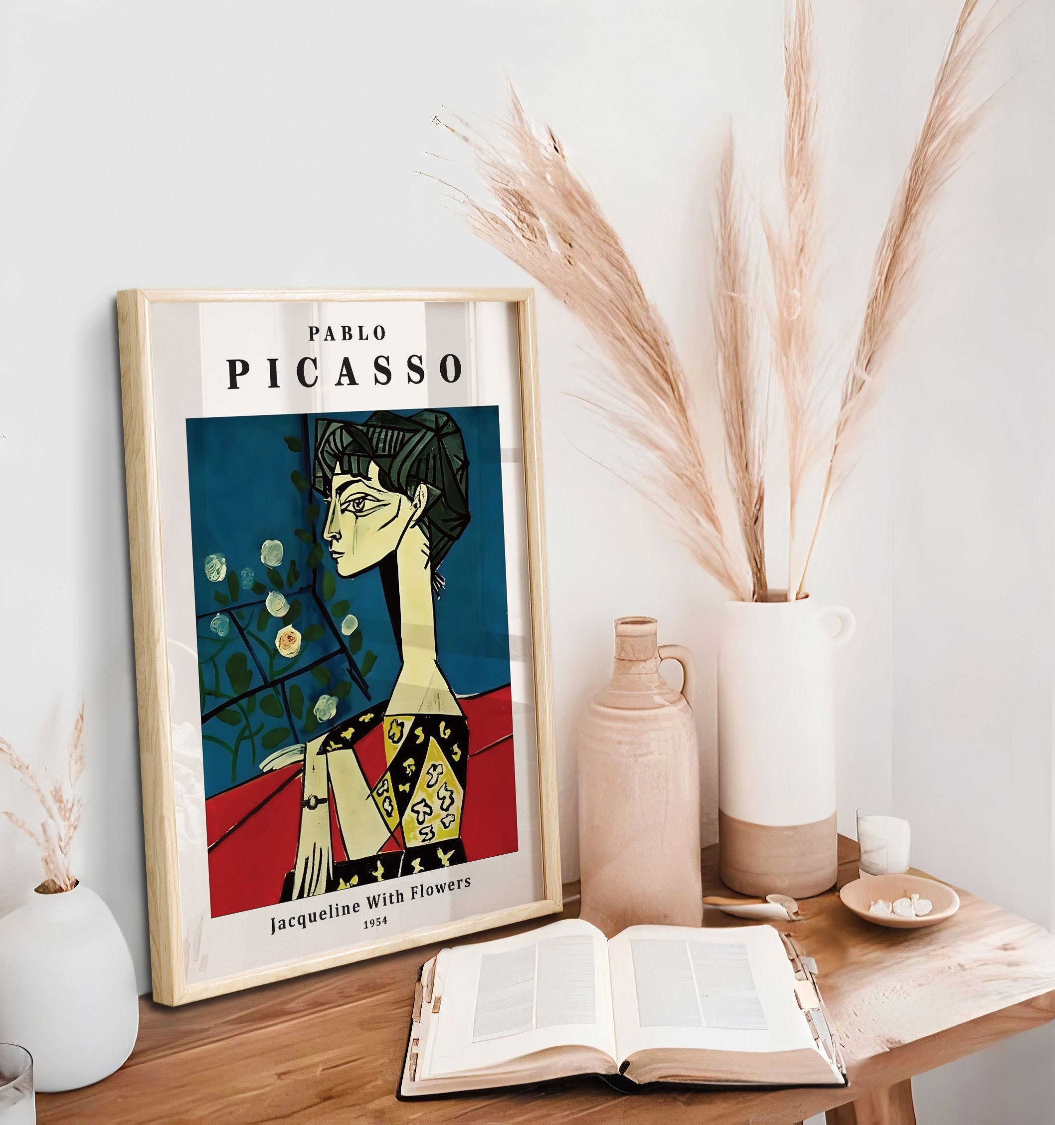 Picasso Print, Jacqueline With Flowers, Vintage Art Poster, Cubism Art ...