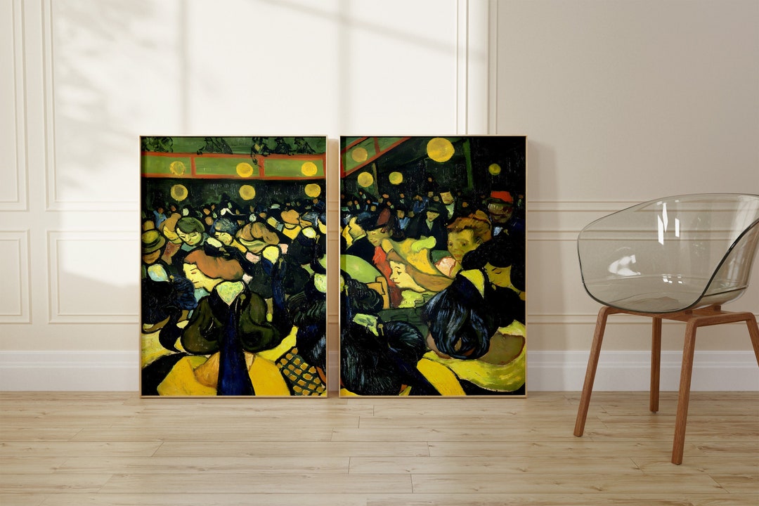 Van Gogh Set of 2 the Dance Hall at Arles Prints, Modern Art Posters ...
