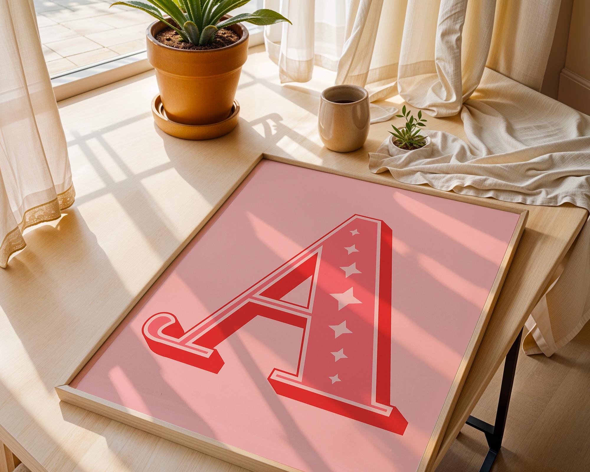 Custom Initial Art Print, Colourful Letter Poster, Modern Nursery Decor ...