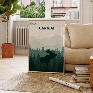 Visit Canada Minimalist Travel Print, Nature Inspired Art Poster ...