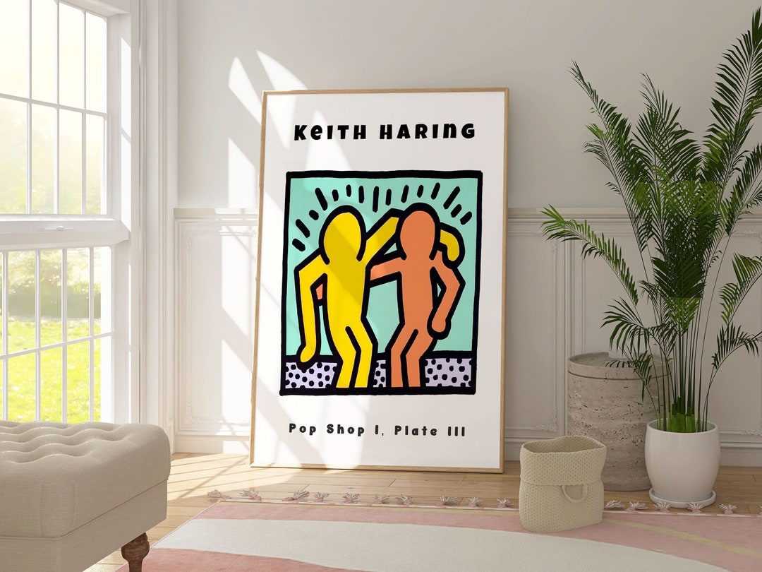 Keith Haring Best Friends Pop Art Poster, Colourful Contemporary Print ...