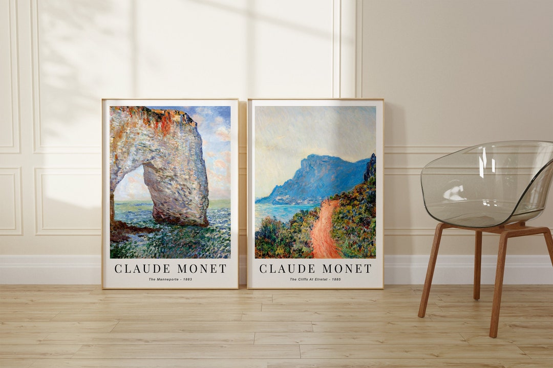 Set of 2 Claude Monet Landscape Prints, Coastal Seascape Poster ...
