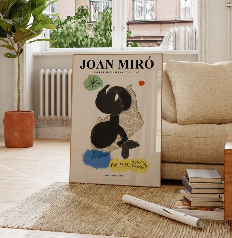 Joan Miró Poster, Parler Seul Print, Abstract Expressionist Wall Art ...